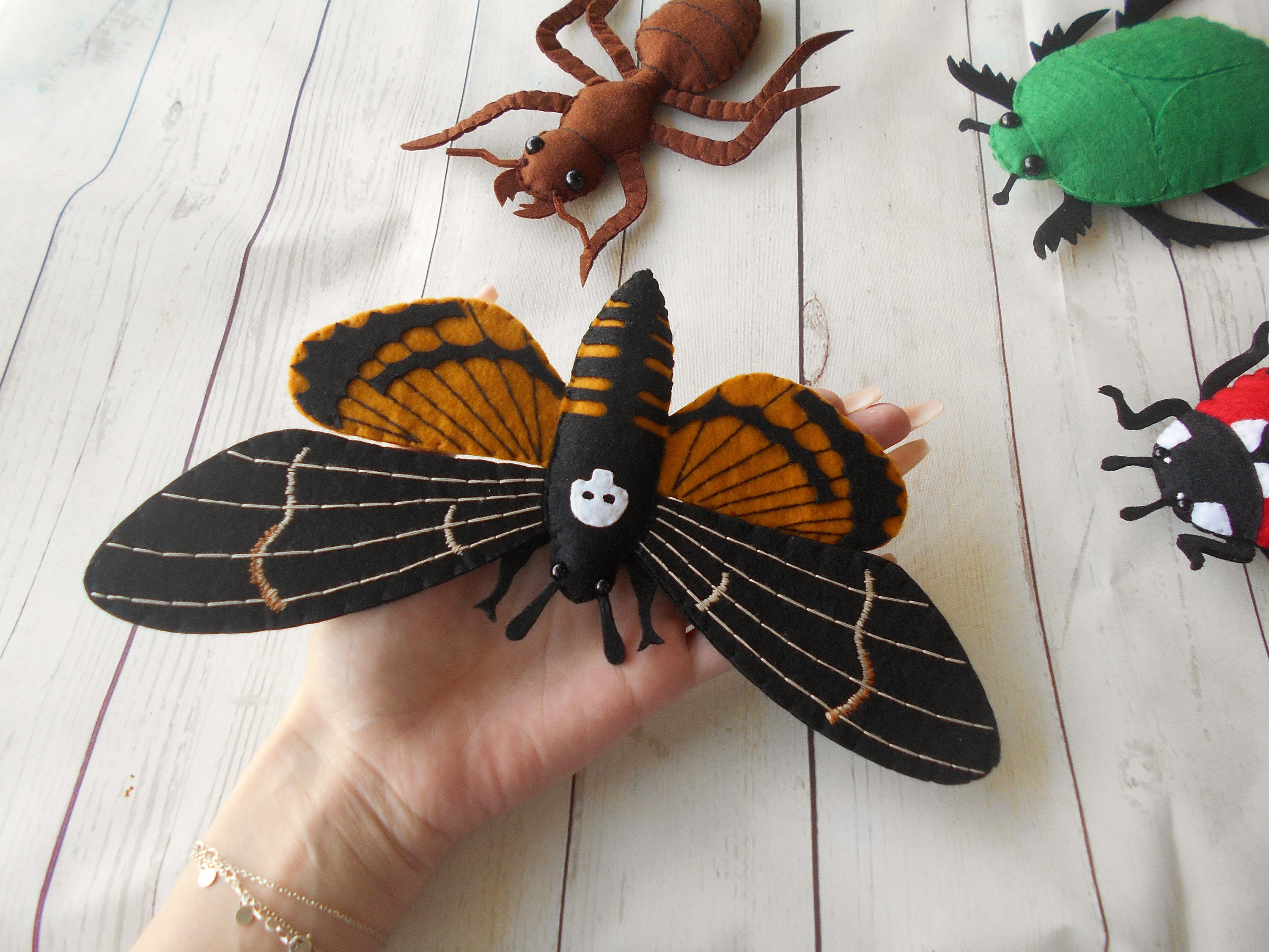 Colección de insectos de fieltro, Juguetes de escarabajos realistas ...