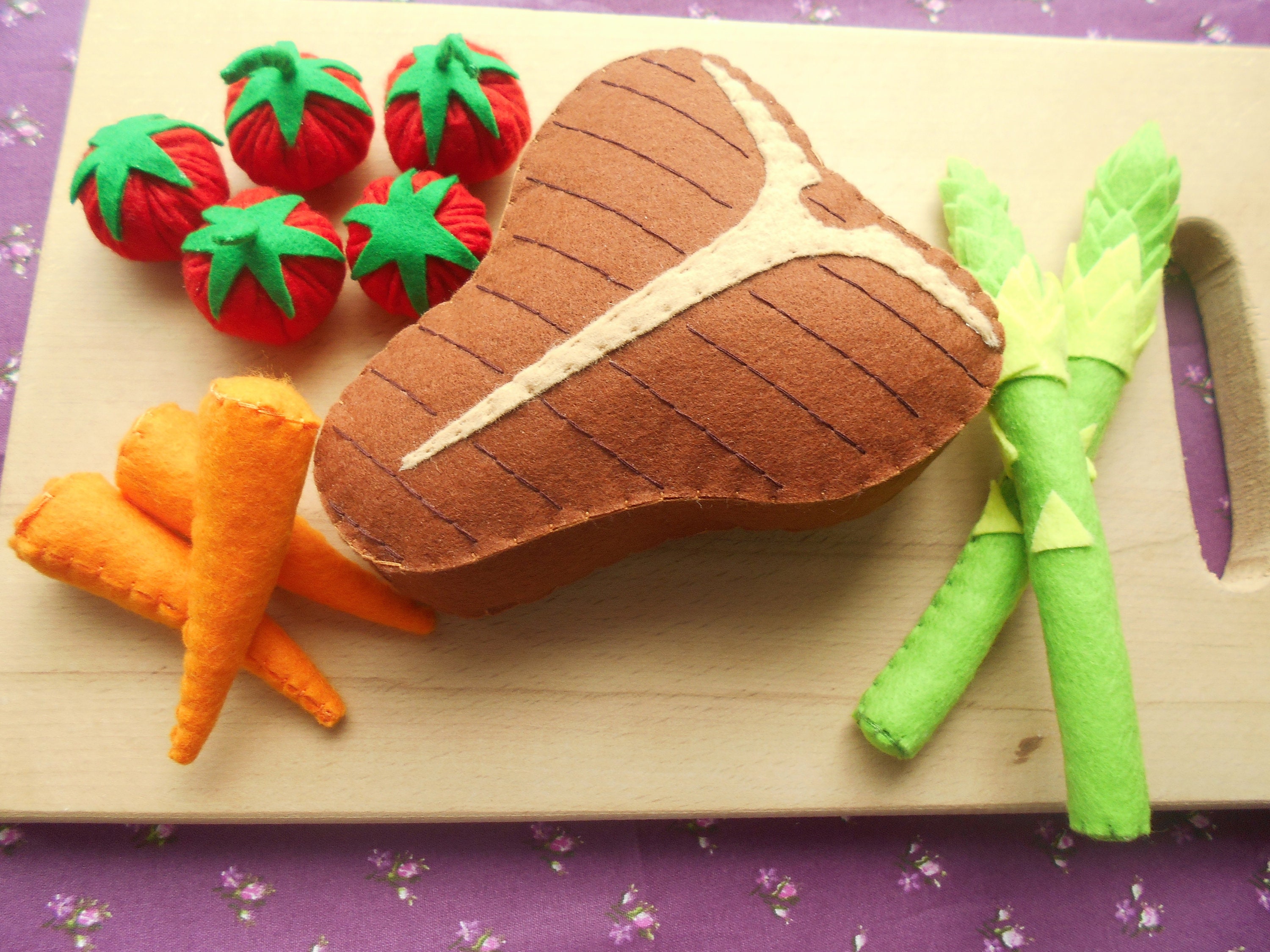 Steak toy Felted steak T-bone steak Plush steak Felted steak | Etsy