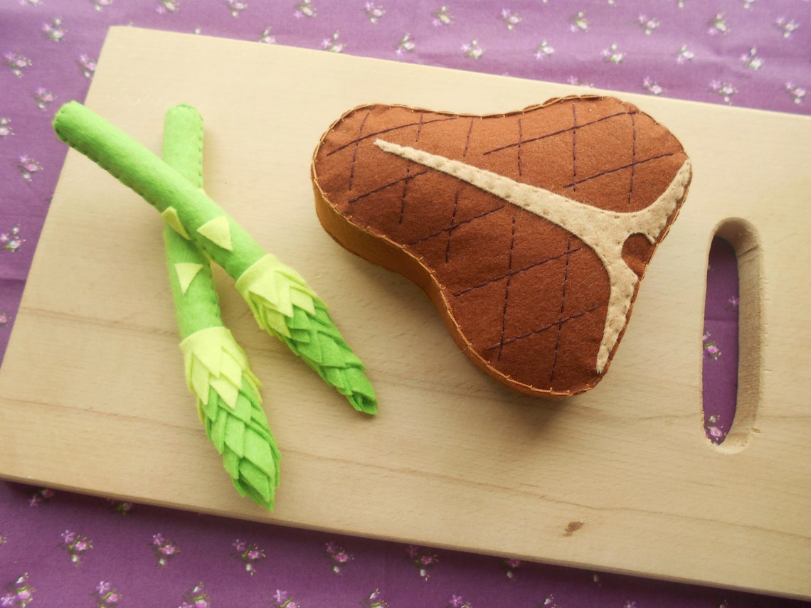 Steak toy Felted steak T-bone steak Plush steak Felted steak | Etsy