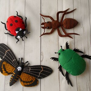 Bugs Collection From Felt, Realistic Beetle Toys, Learn Nature Felted ...