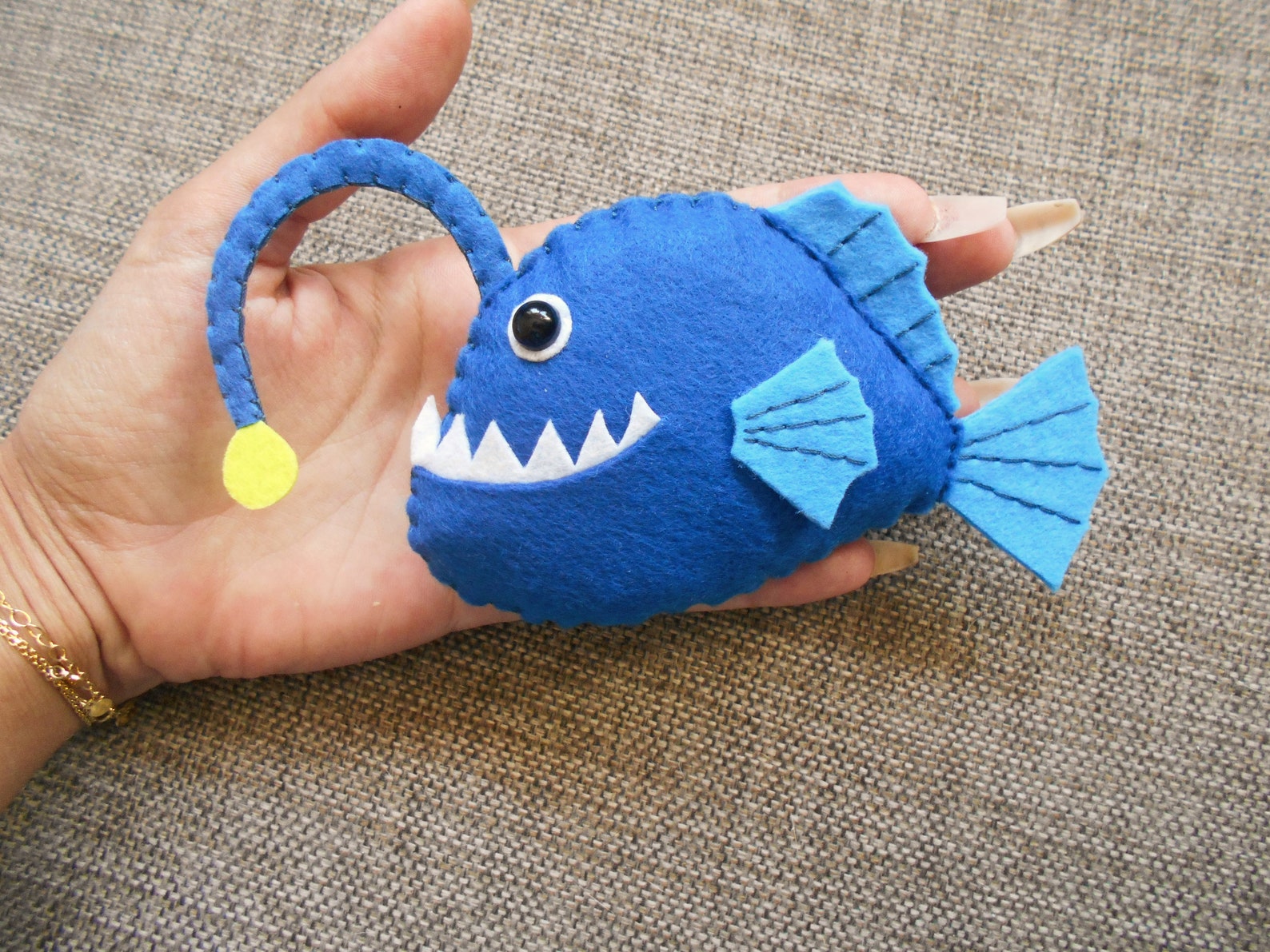 Angler Fish Toy Felted Angler Fish Felted Fish Learn Fish | Etsy