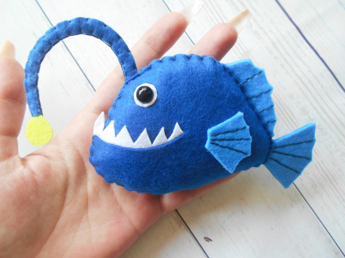 Angler Fish Toy Felted Angler Fish Felted Fish Learn Fish | Etsy