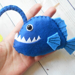 Angler Fish Toy Felted Angler Fish Felted Fish Learn Fish Learn Sea ...