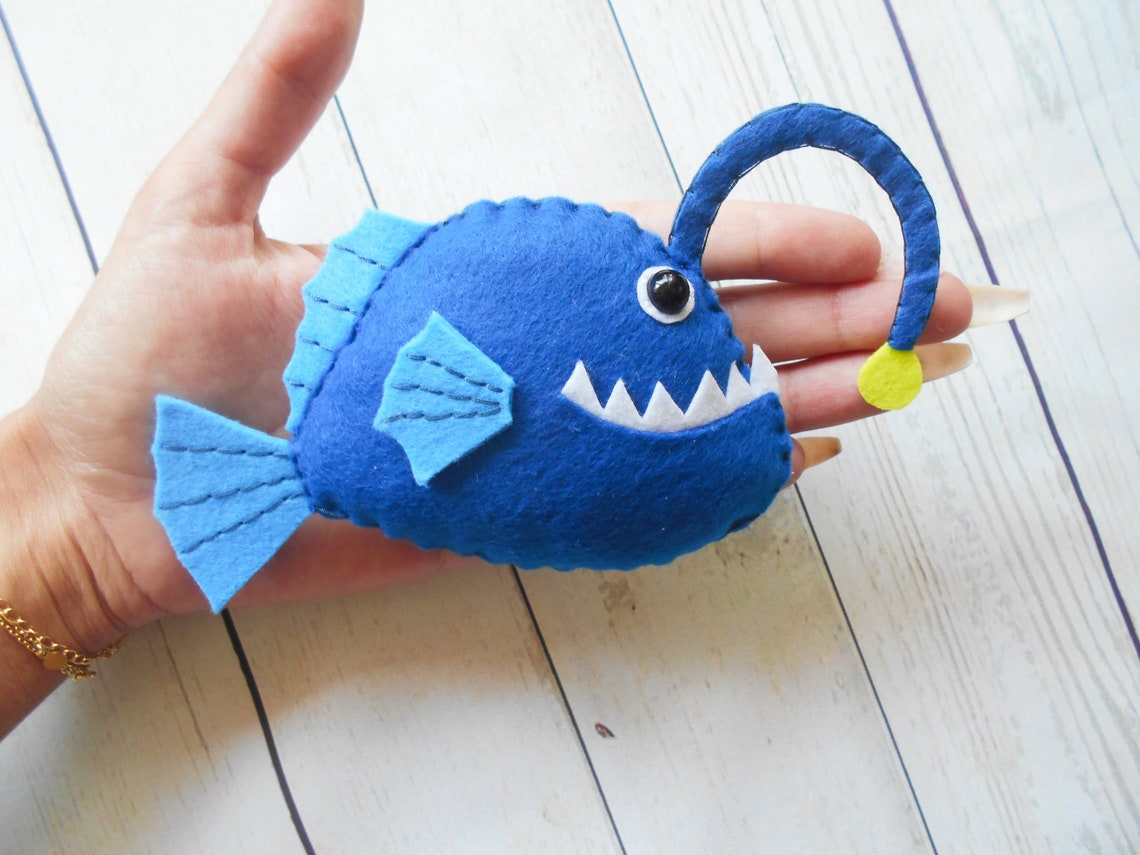 Angler Fish Toy Felted Angler Fish Felted Fish Learn Fish - Etsy UK