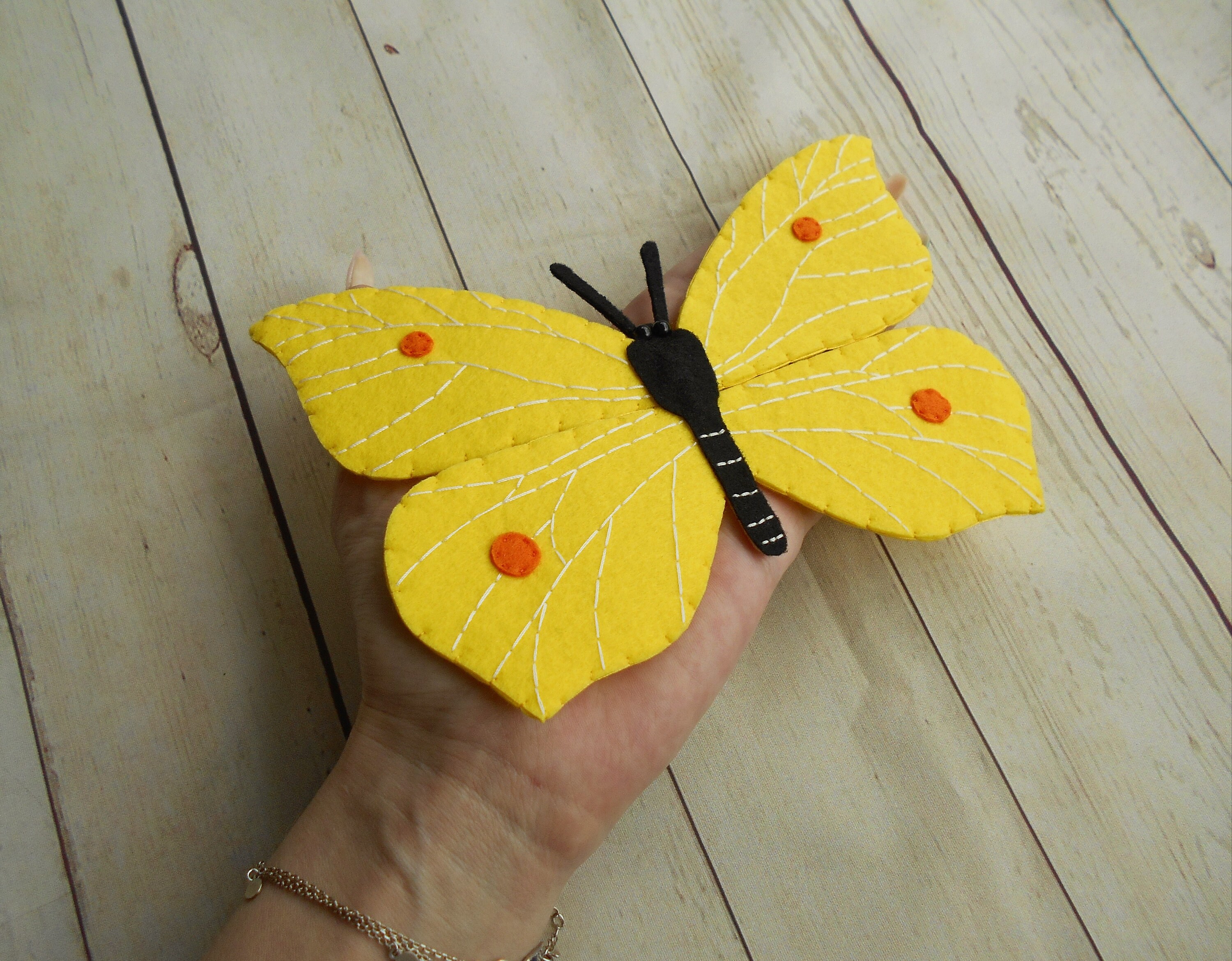 Felted Realistic Butterfly Gonepterix Realistic Butterfly Toy From Felt ...