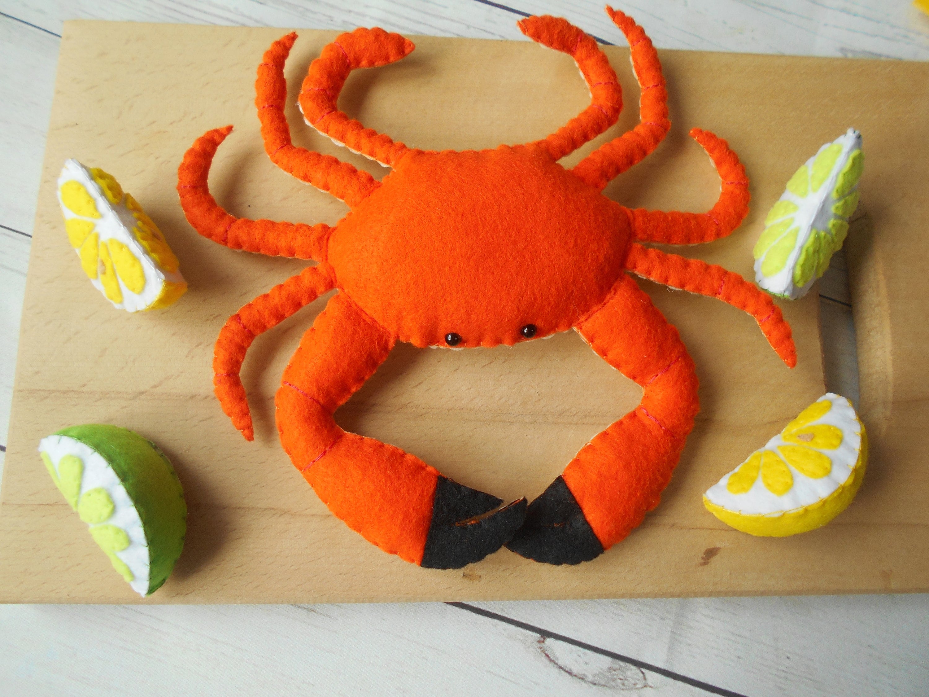 Felt Crab Felted Crab Felt Food Felted Food Felt Kitchen Play Kids Play ...
