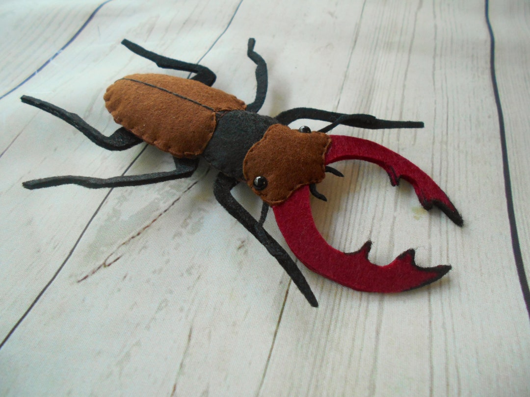 Realistic Stag Beetle Toy Felted Stag Beetle Figurine Learn Nature ...
