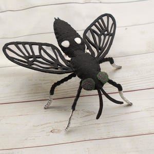Realistic Black Soldier Fly Black Fly From Felt Realistic Black Fly ...