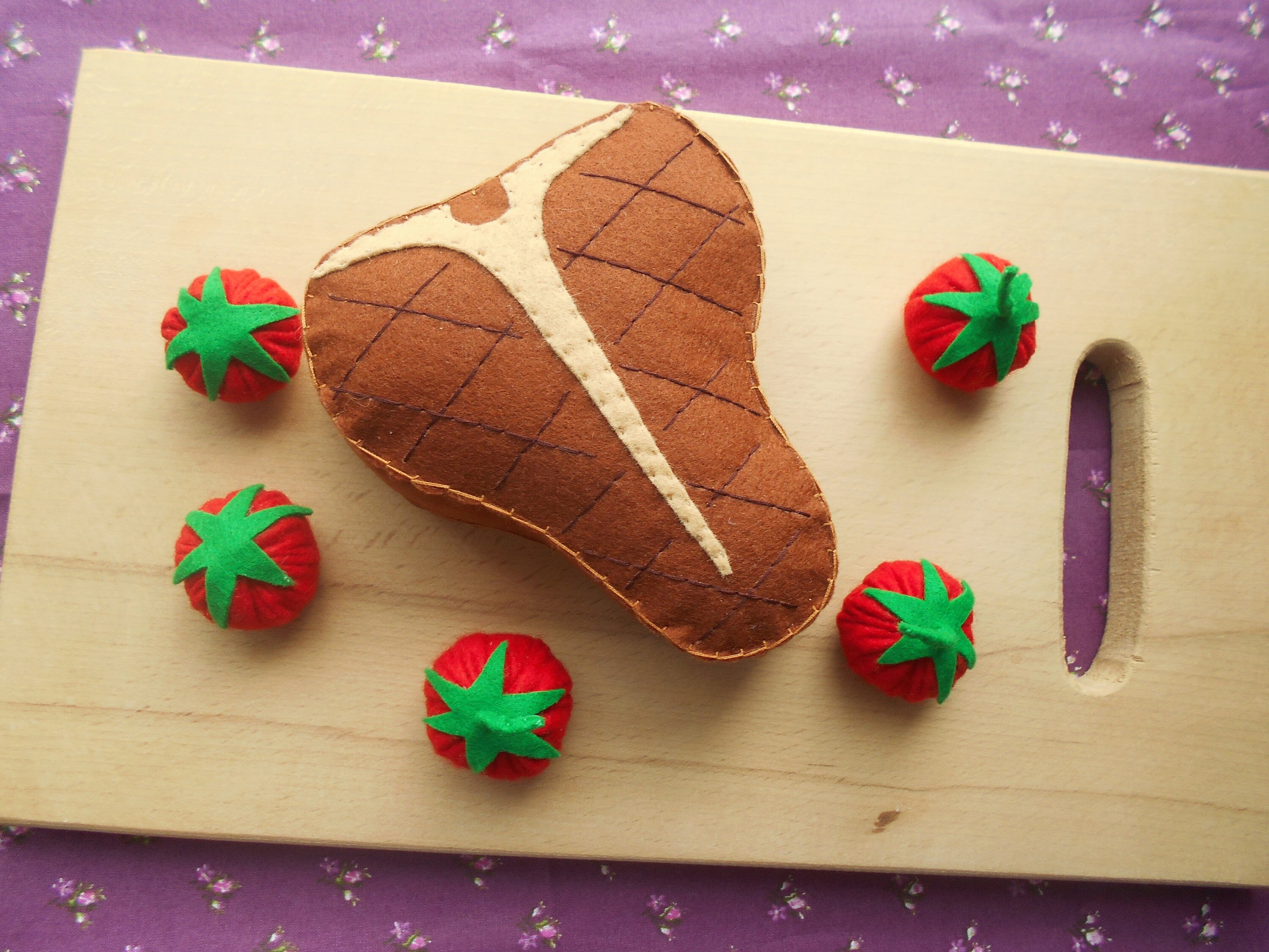 Steak toy Felted steak T-bone steak Plush steak Felted steak | Etsy