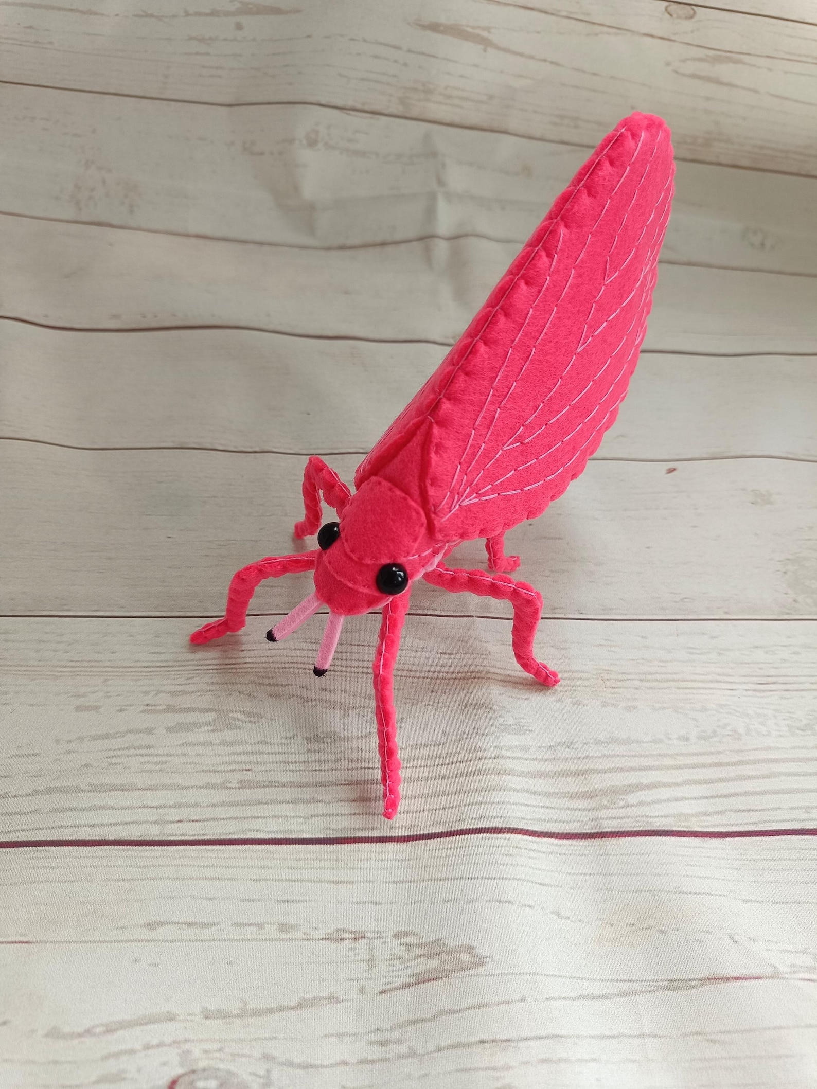 Pink Flatid Leaf Bug From Felt Realistic Felt Leaf Bug Felted Pink Bug ...
