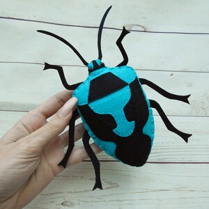 Realistic Blue Stinkbug From Felt Blue Shield Bug Felted Bug Figure ...