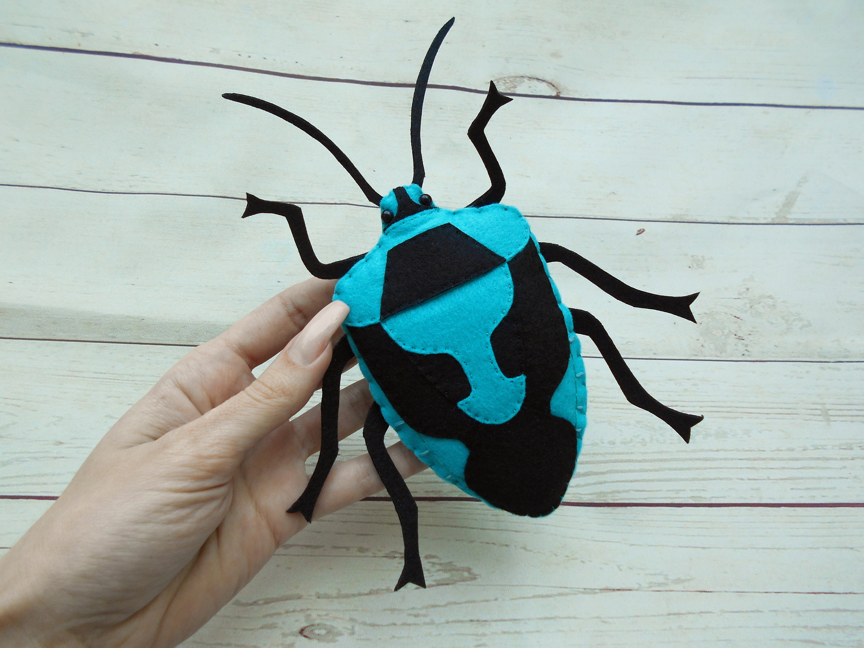 Realistic Blue Stinkbug From Felt Blue Shield Bug Felted Bug Figure ...