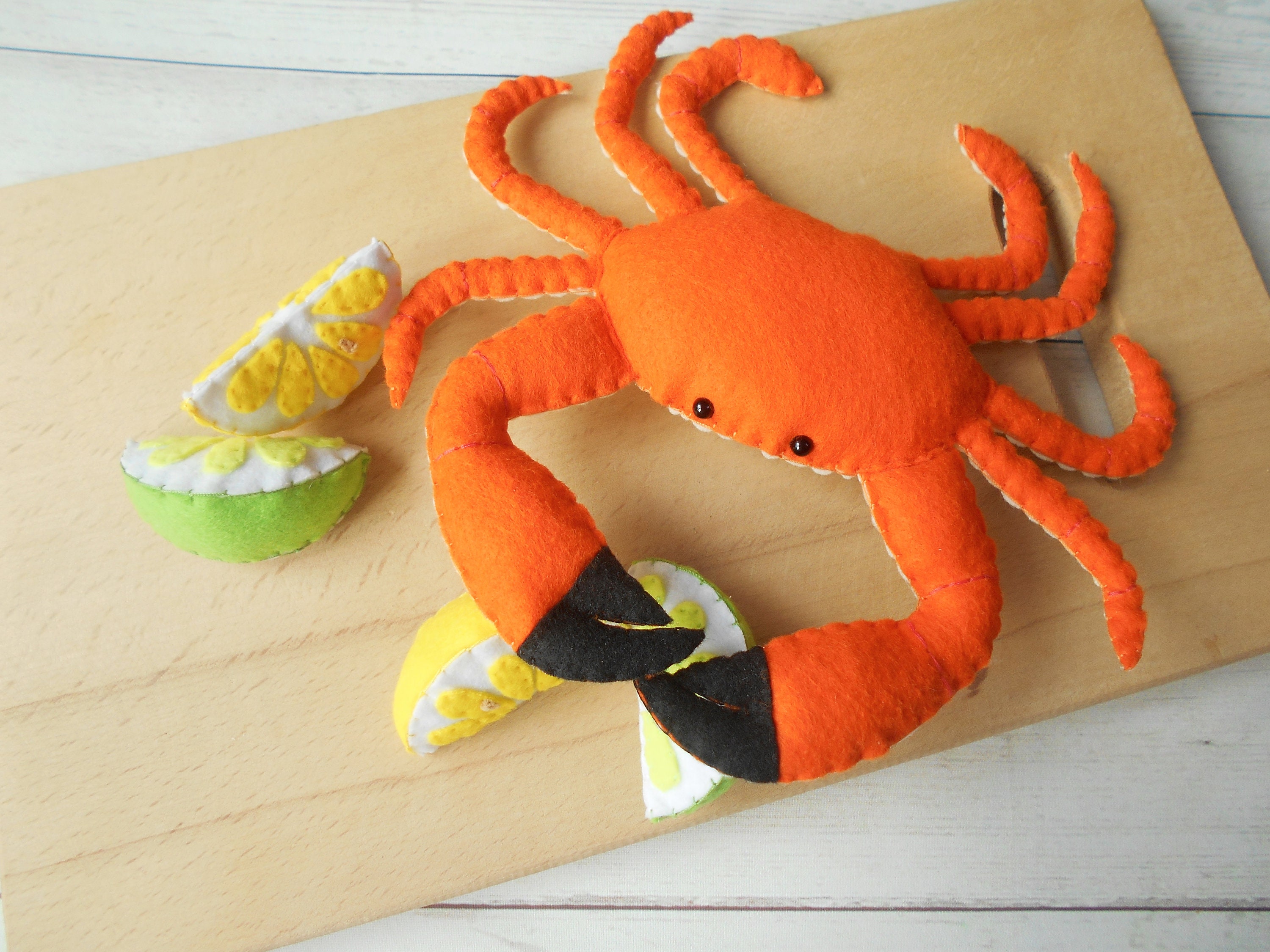 Felt Crab Felted Crab Felt Food Felted Food Felt Kitchen Play Kids Play ...