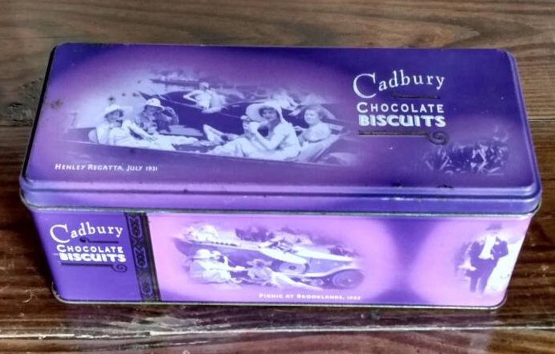 Cadbury Chocolate Biscuits Empty Tin Thru the Years Metal Box Hinged ...