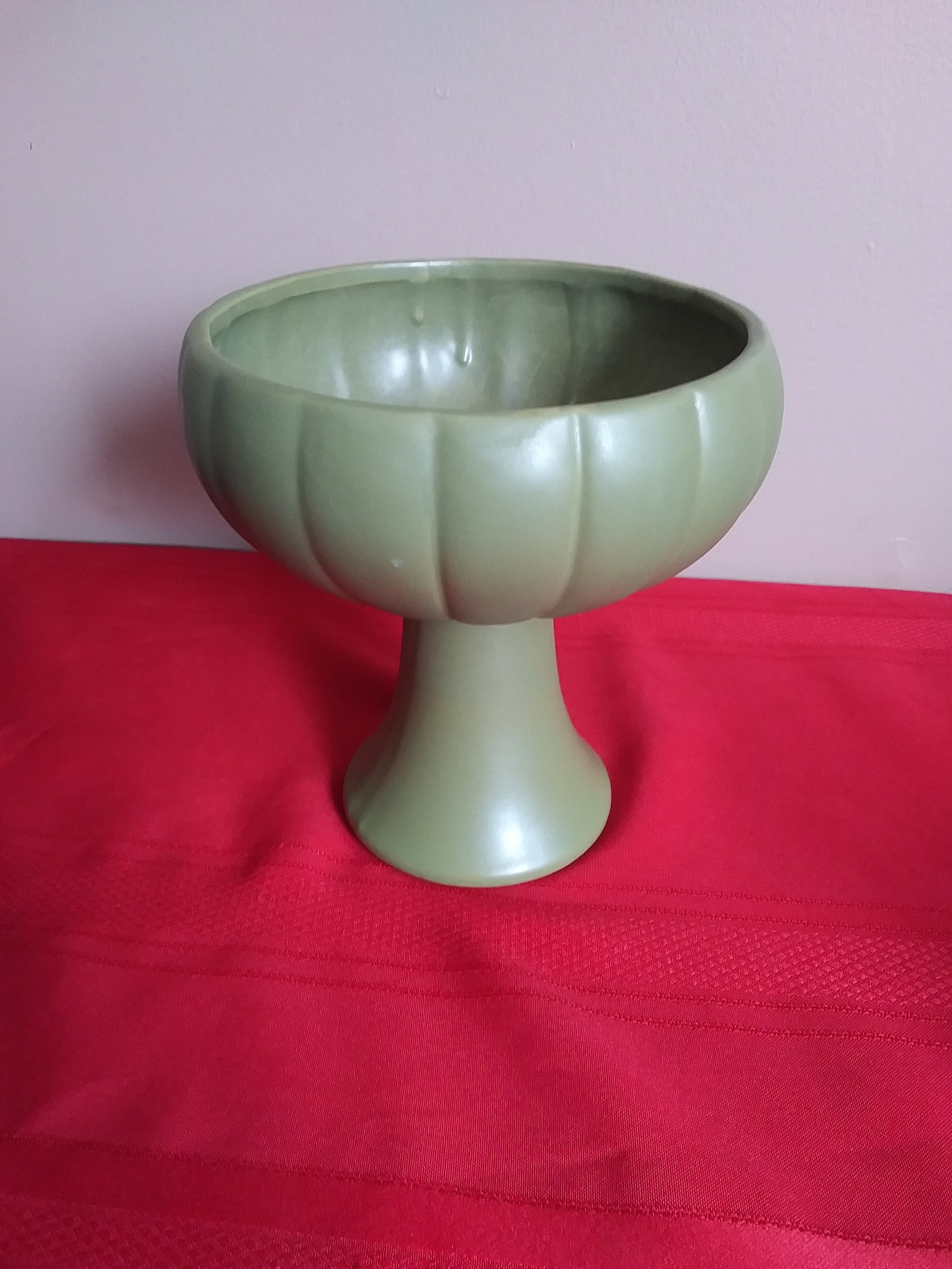 Vintage 1960s McCoy floraline pottery pedestal vase 464 USA | Etsy