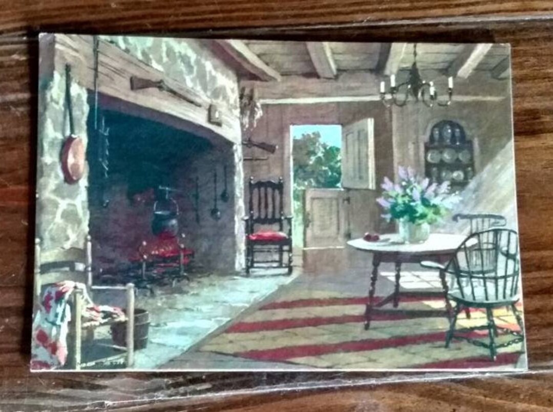 Vintage D. A. C. NY Lithograph No 5719 Country Home Litho USA 5" X 7 ...