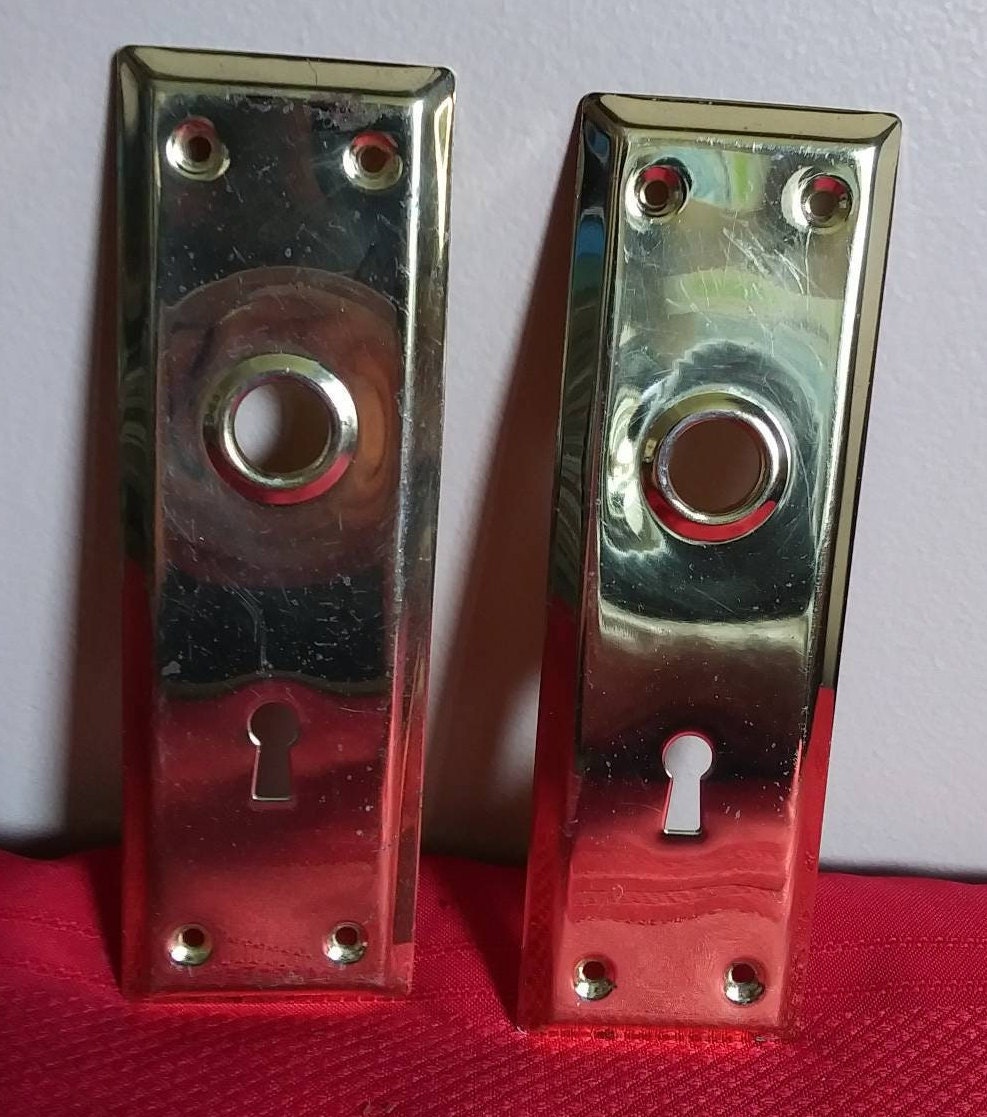Brass Plated Metal Doorknob Lock Covers Skeleton Key Design - Etsy