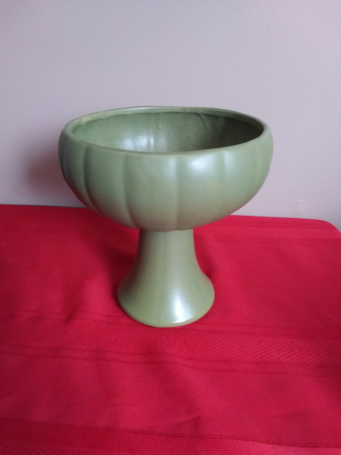 Vintage 1960s McCoy floraline pottery pedestal vase 464 USA | Etsy