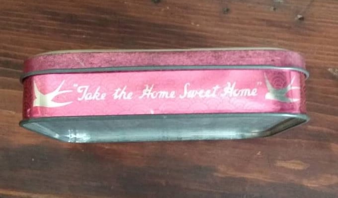 Harry Vincent Blue Bird Toffee Tin With Pansies, England Huntington ...