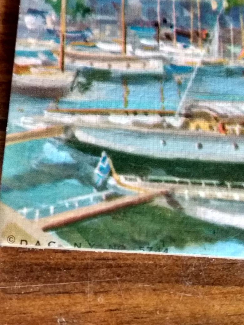 Vintage D. A. C. NY Lithograph Sailboats Litho USA - Etsy