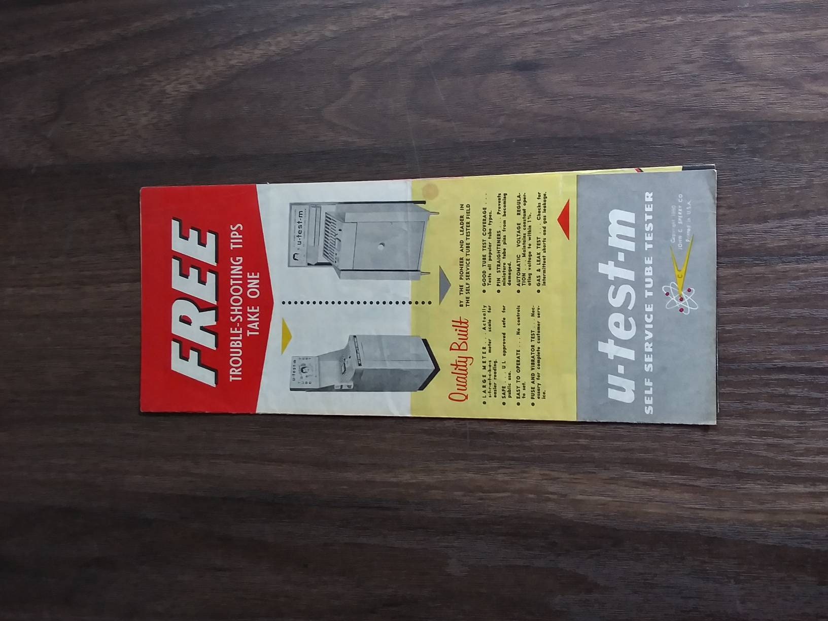 1960 U-test-m Self Service Tube Tester Pamphlet Trouble | Etsy