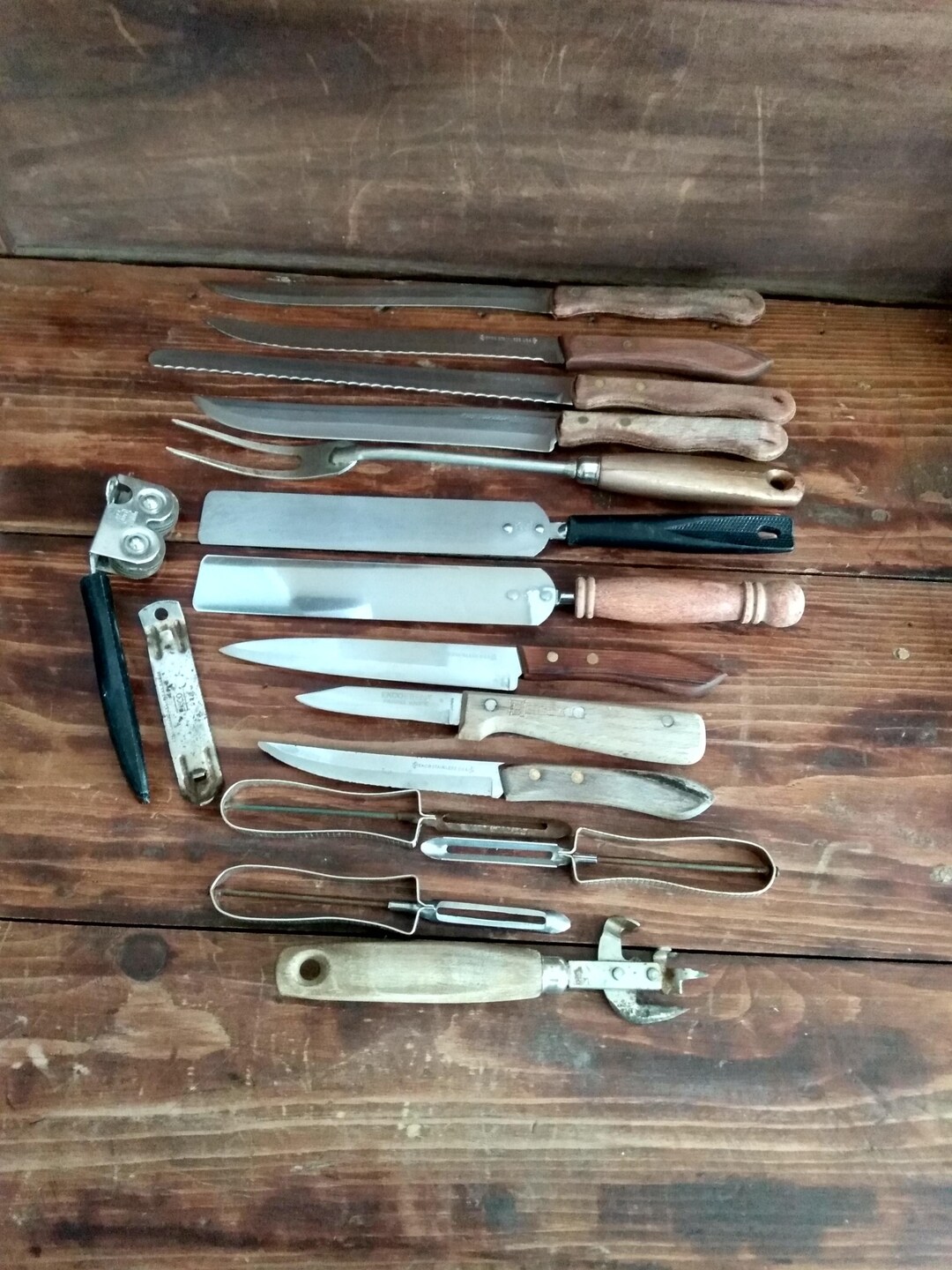 16 Pieces of Vintage Ekco Kitchen Utensils Knives Peelers Can Openers ...