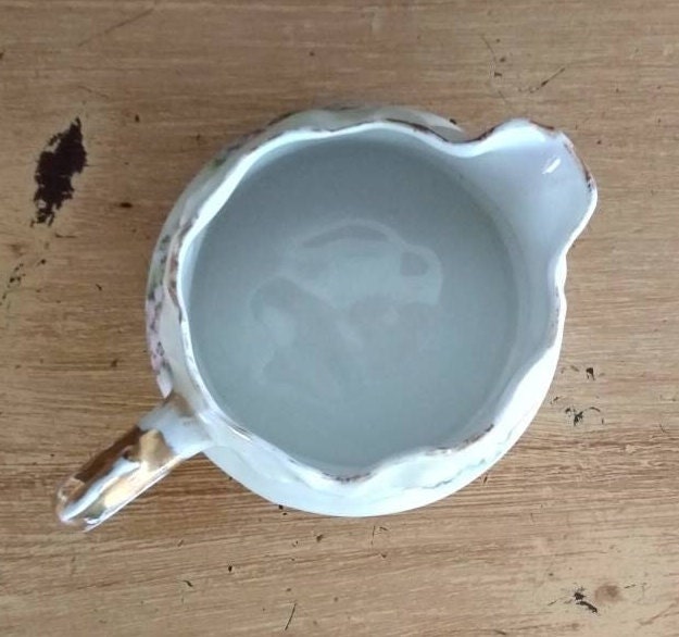 Porcelain BRC Viola Creamer Pitcher With Gold Trim and Flowers Vintage ...