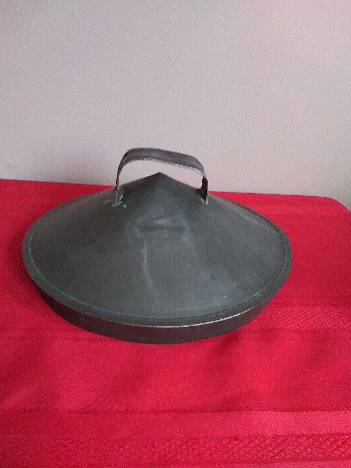 Vintage 10 metal tin round cone lid top with handle | Etsy