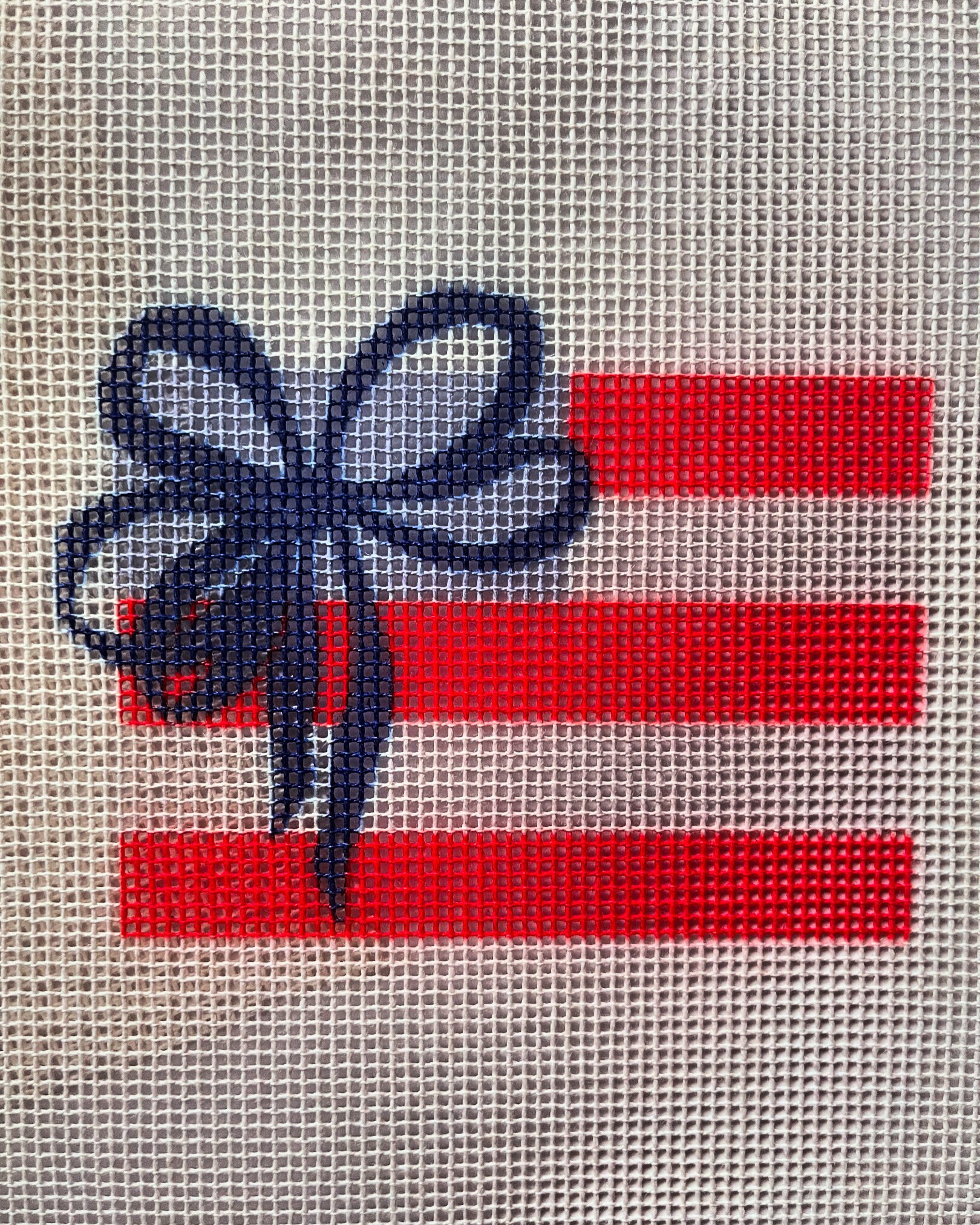 American Flag With Bow Needlepoint Canvas - Etsy