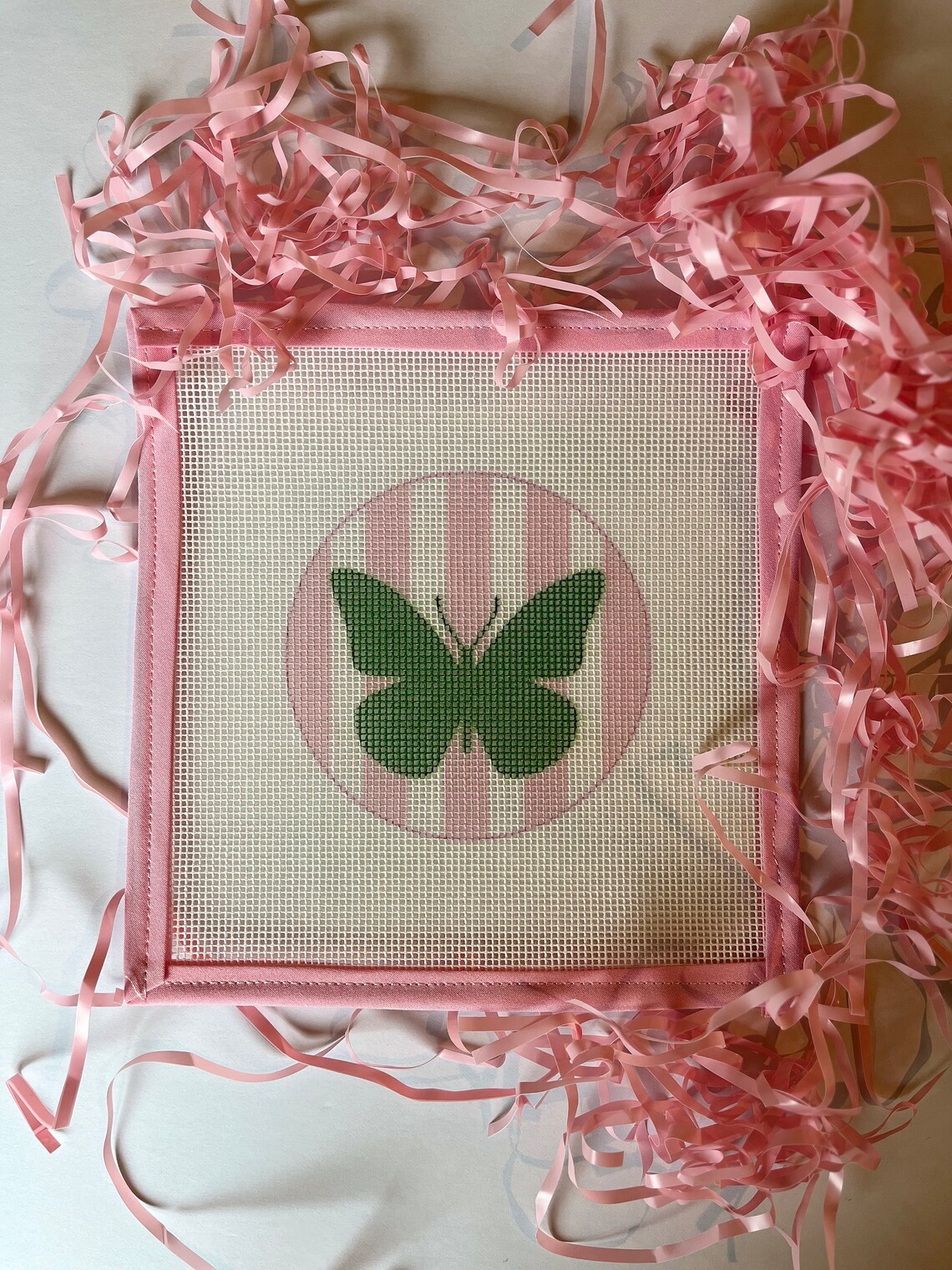 Striped Butterfly Needlepoint Canvas - - Etsy