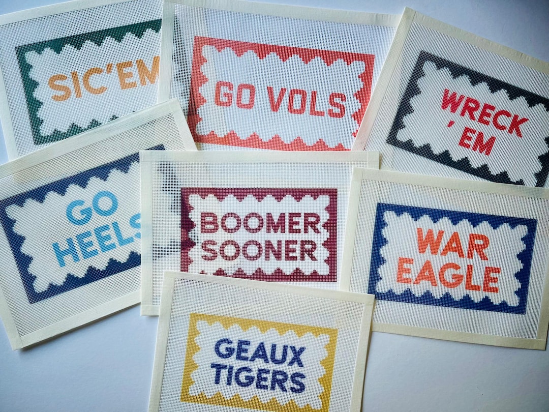 College Football Needlepoint Canvas - Etsy