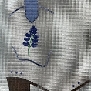 Bluebonnet Cowboy Boot Needlepoint Canvas - Etsy