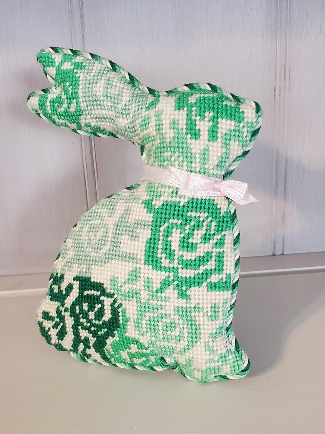 Handpainted Floral Easter Bunny Needlepoint Canvas - Etsy