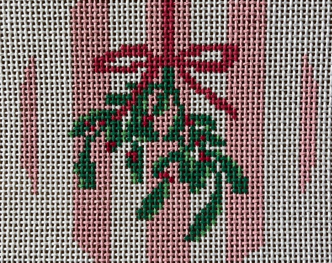 Hand Painted Mistletoe Needlepoint Canvas - Etsy