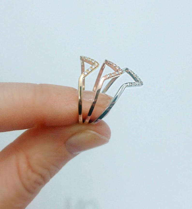 Stacking Ring Set V Ring Set - Etsy