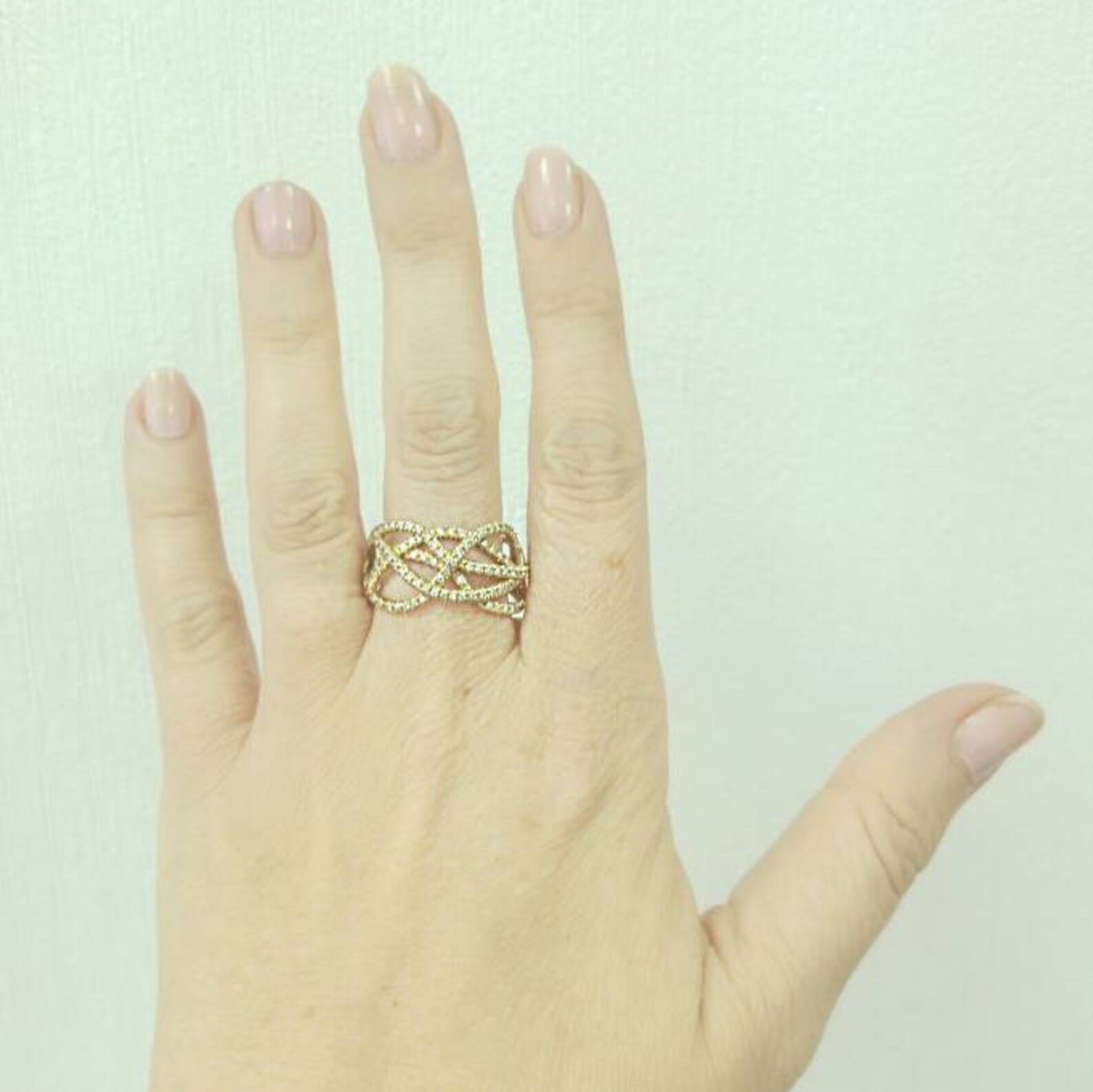 Yellow Gold & Diamond Weave Braided Ring - Etsy