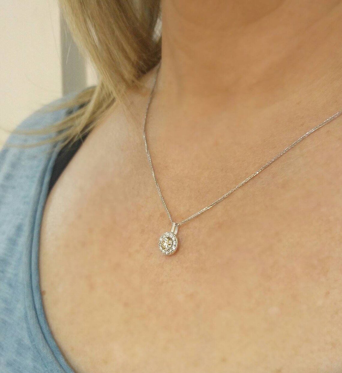 Champagne Diamond Pendant - Etsy