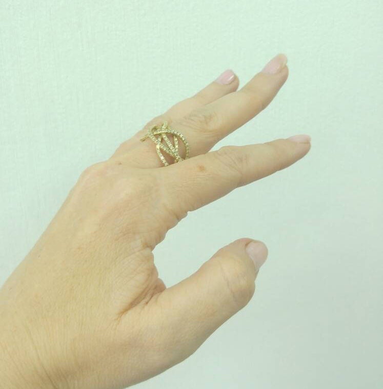 Yellow Gold & Diamond Weave Braided Ring - Etsy