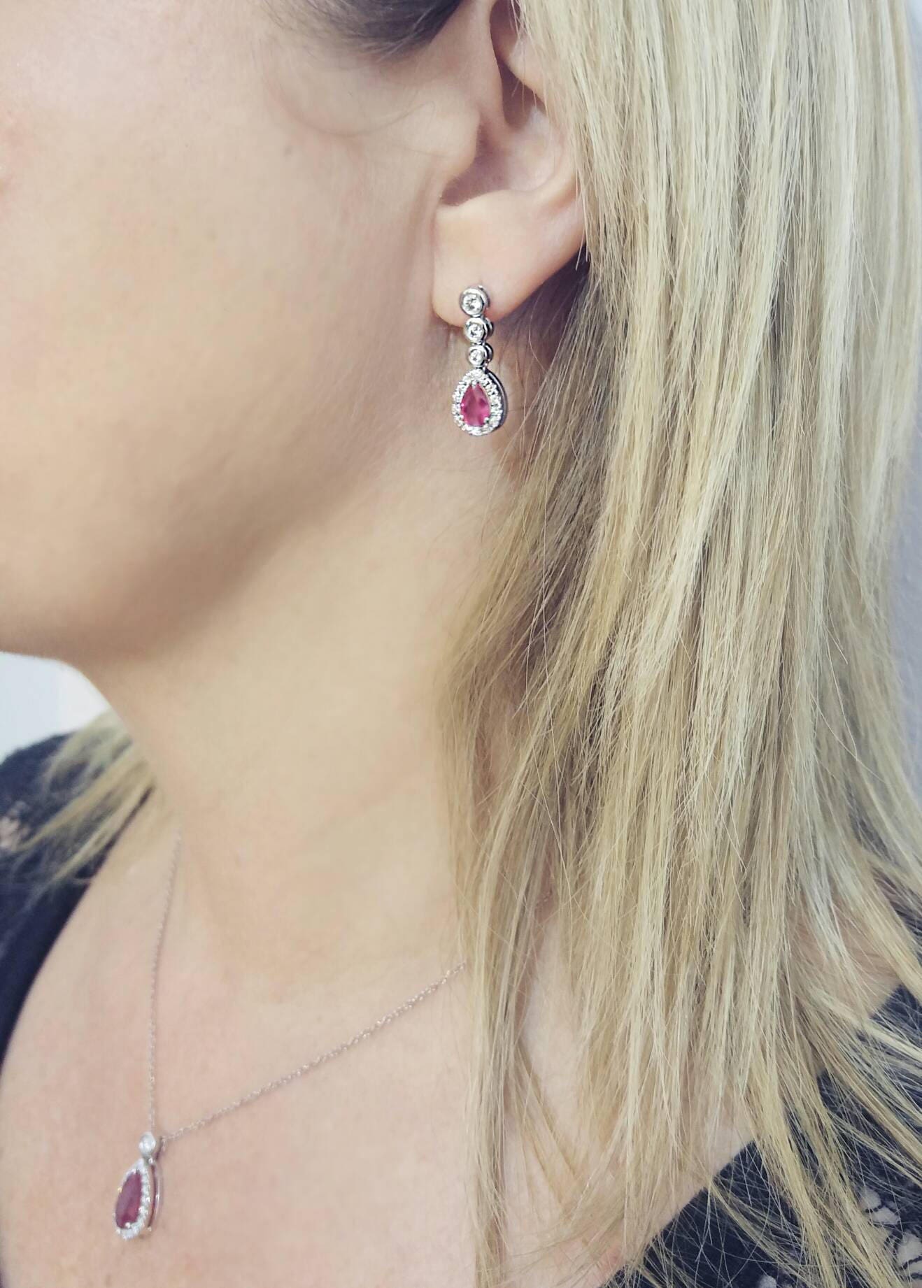 Ruby Pear Shape Pendant - Etsy