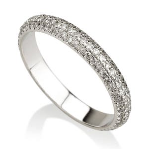 3 Row Micro Pave Diamond Eternity Band - Etsy