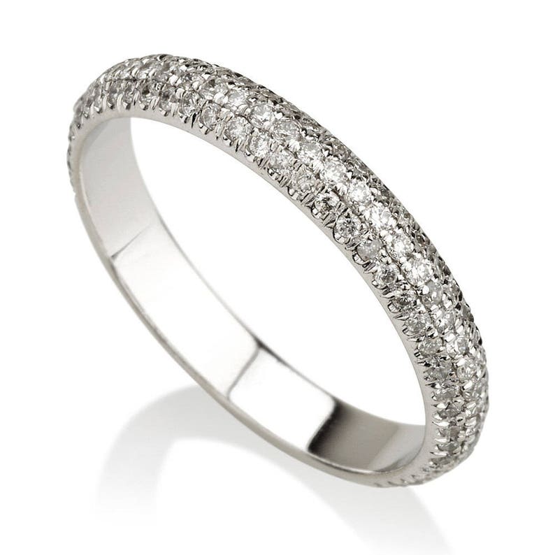 3 Row Micro Pave Diamond Eternity Band - Etsy