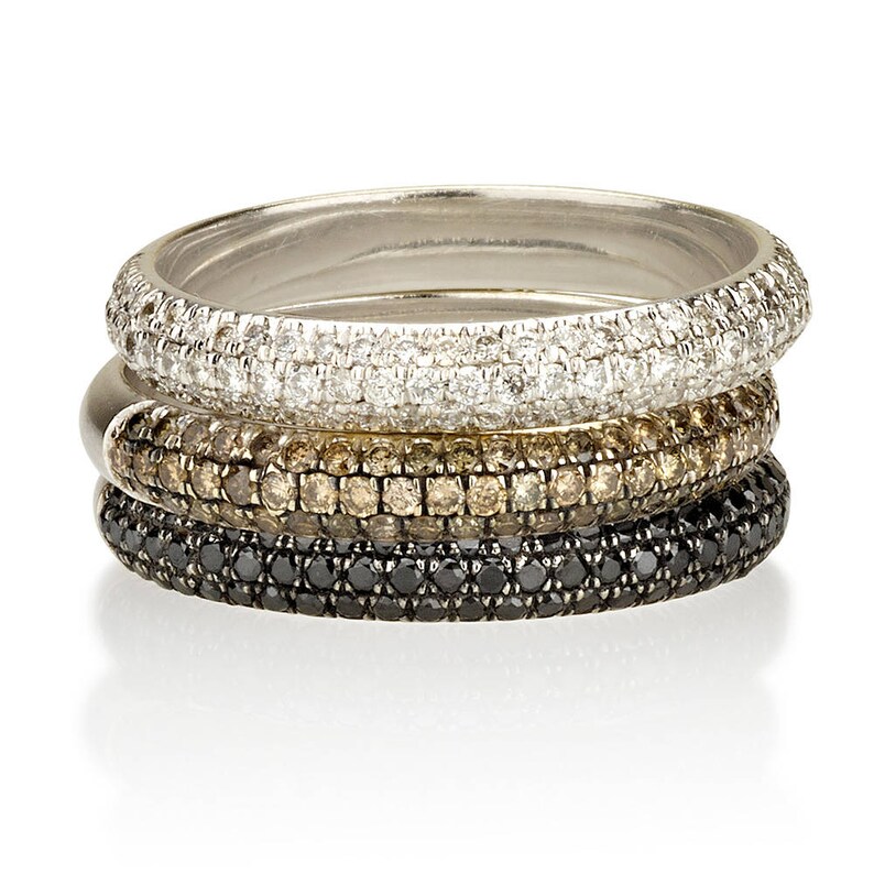 3 Row Micro Pave Diamond Eternity Band - Etsy