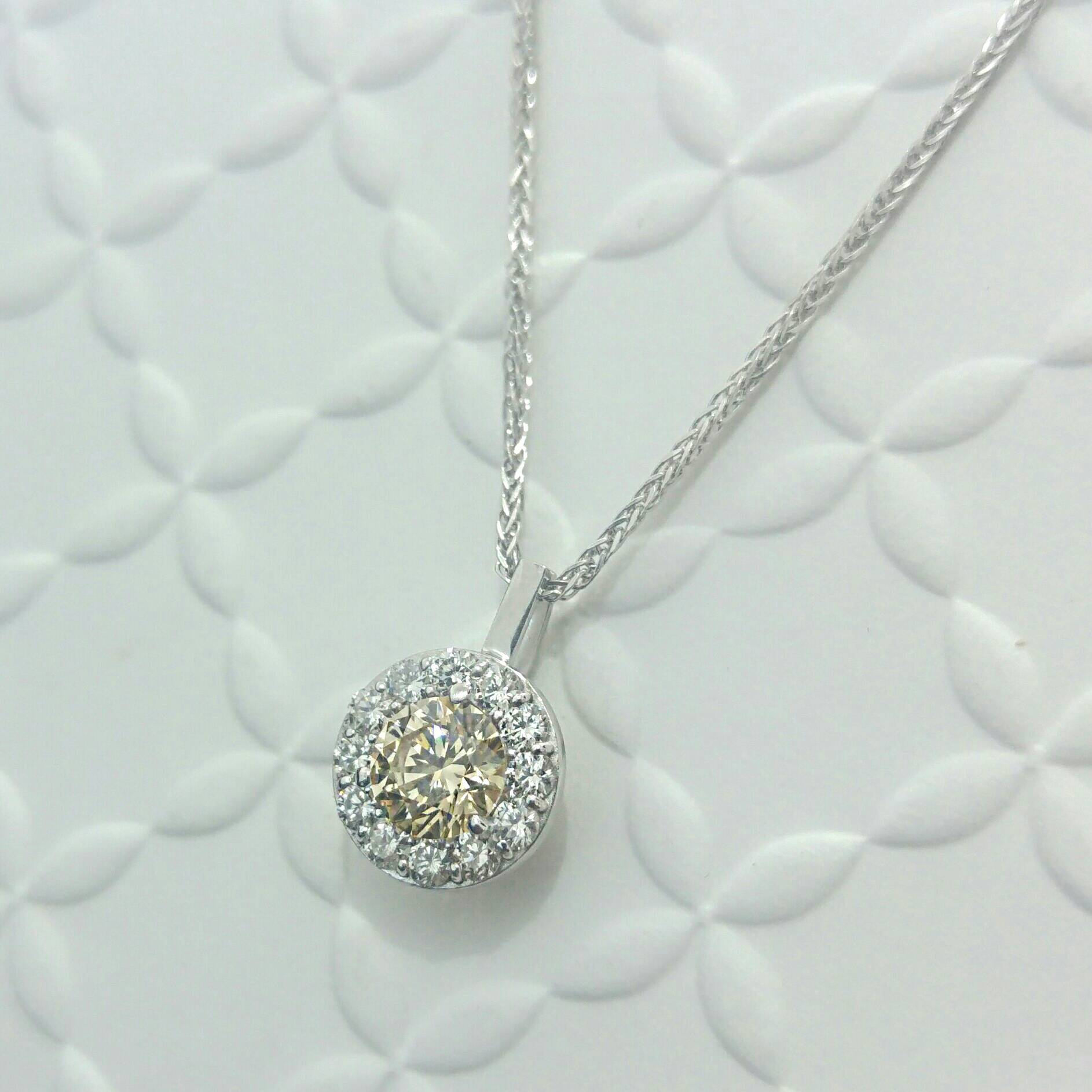 Champagne Diamond Pendant - Etsy