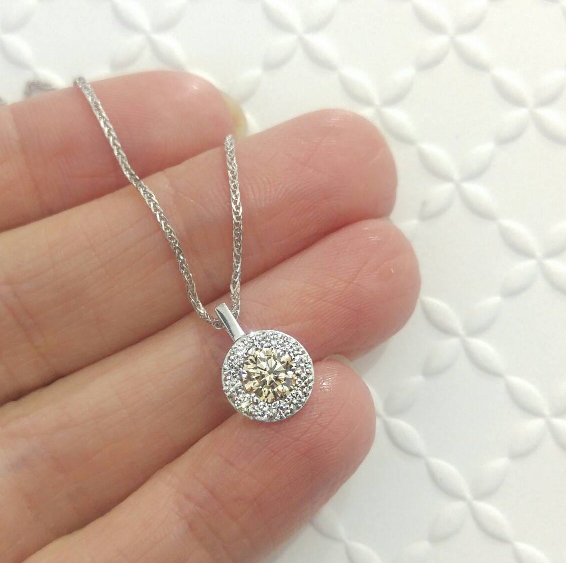 Champagne Diamond Pendant - Etsy