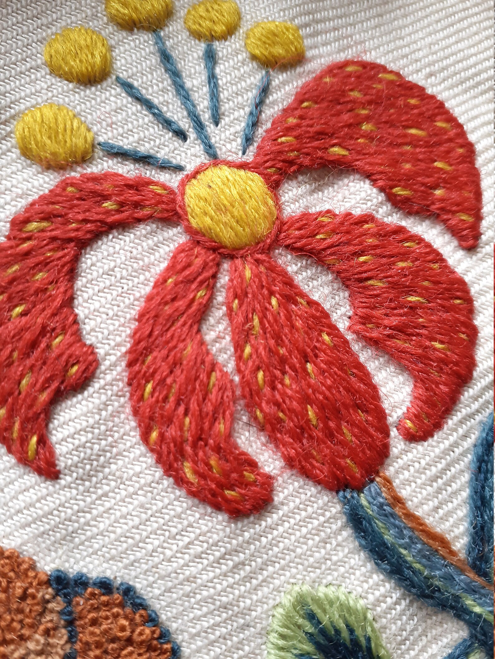 Crewel Work Floral Design Embroidery Kit - Etsy UK