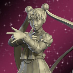 Lunar Sailor Warrior 32mm Dnd Miniature - Ethan Savage Studios - Etsy