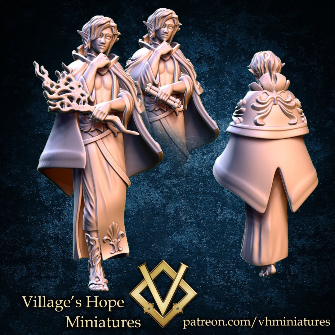 High Elf Sage - 28mm Dnd Miniature - Village's Hope Miniatures - Etsy