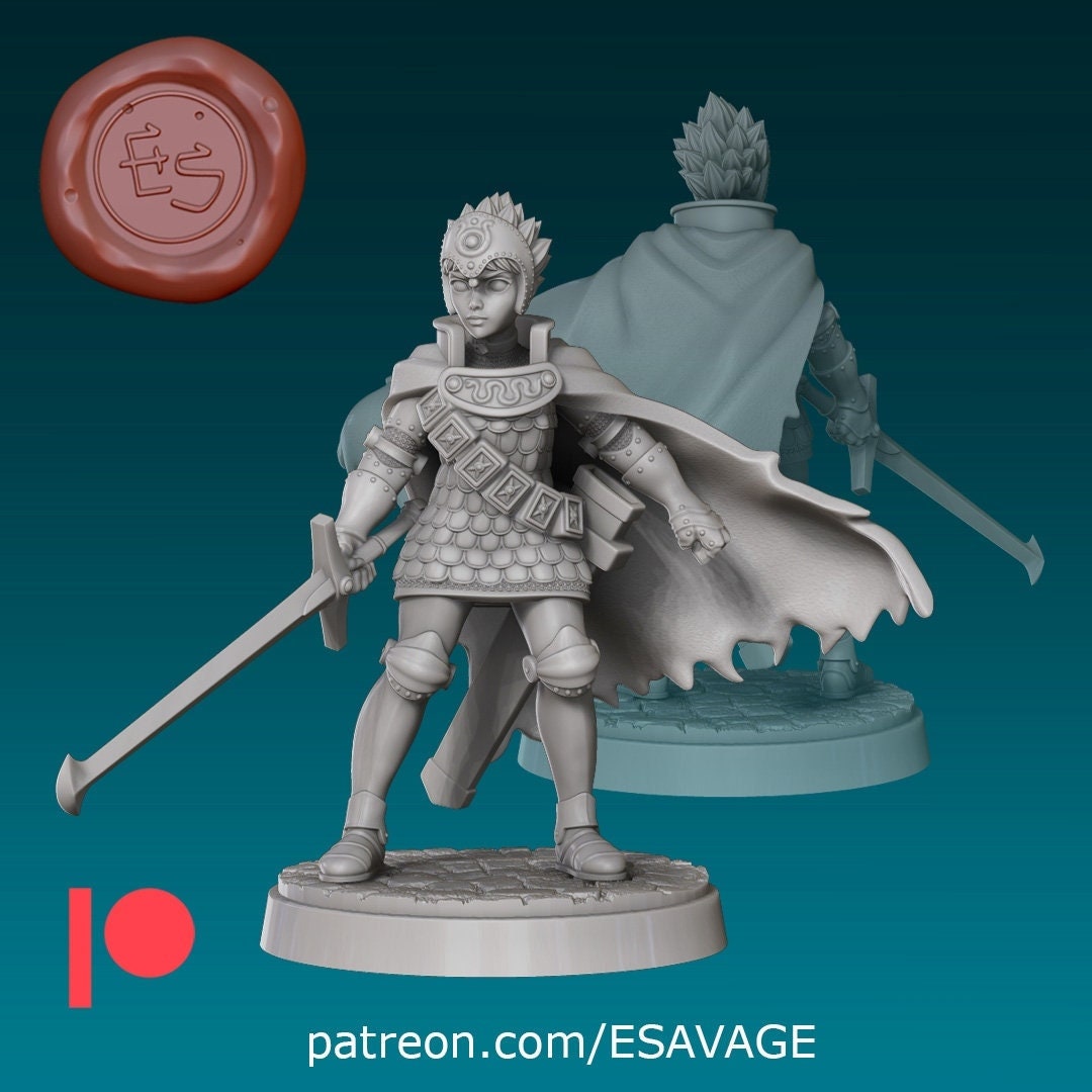 Armored Princess 32mm Dnd Miniature - Ethan Savage Studios - Etsy