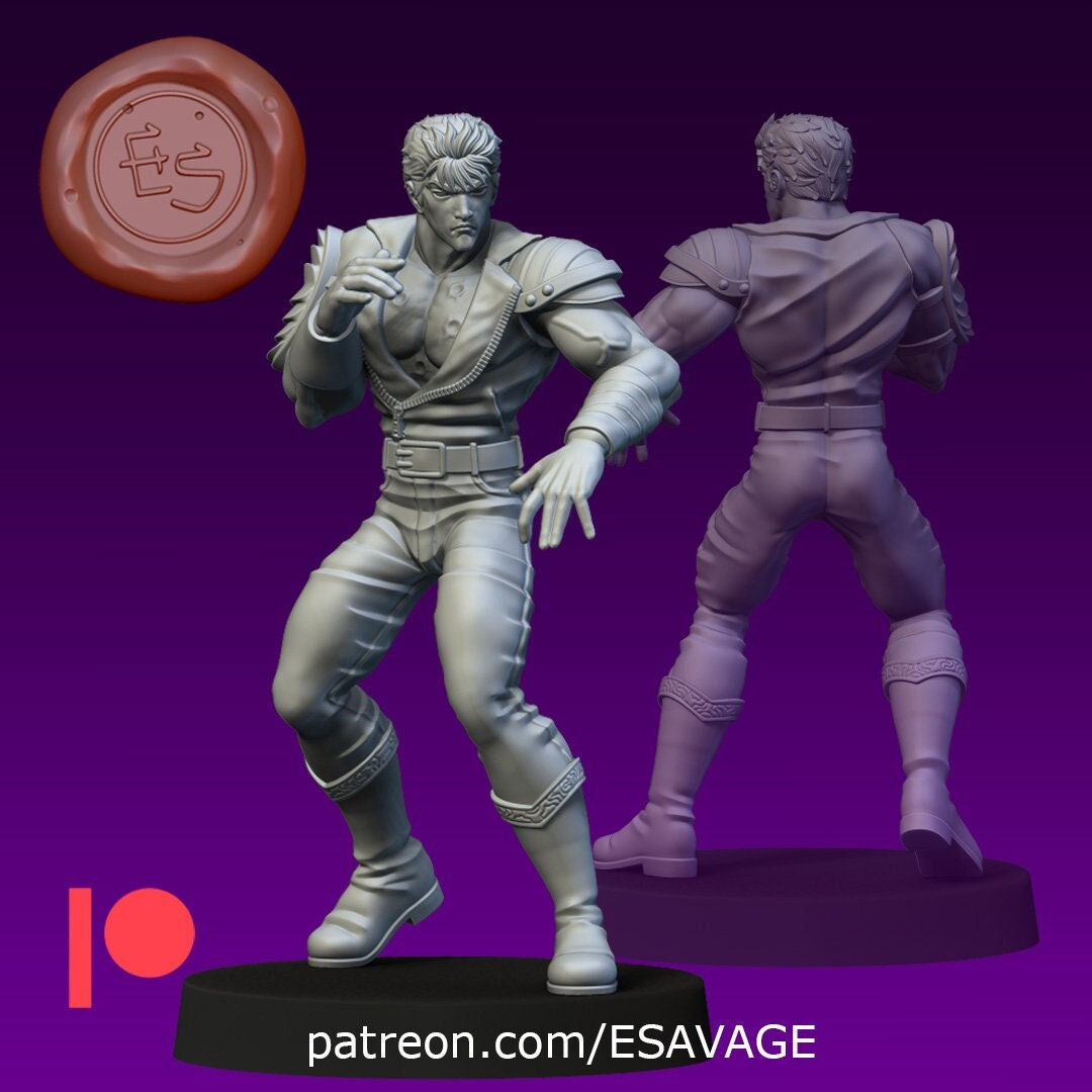 Apocalyptic Fist Fighter 32mm Dnd Miniature - Ethan Savage Studios - Etsy