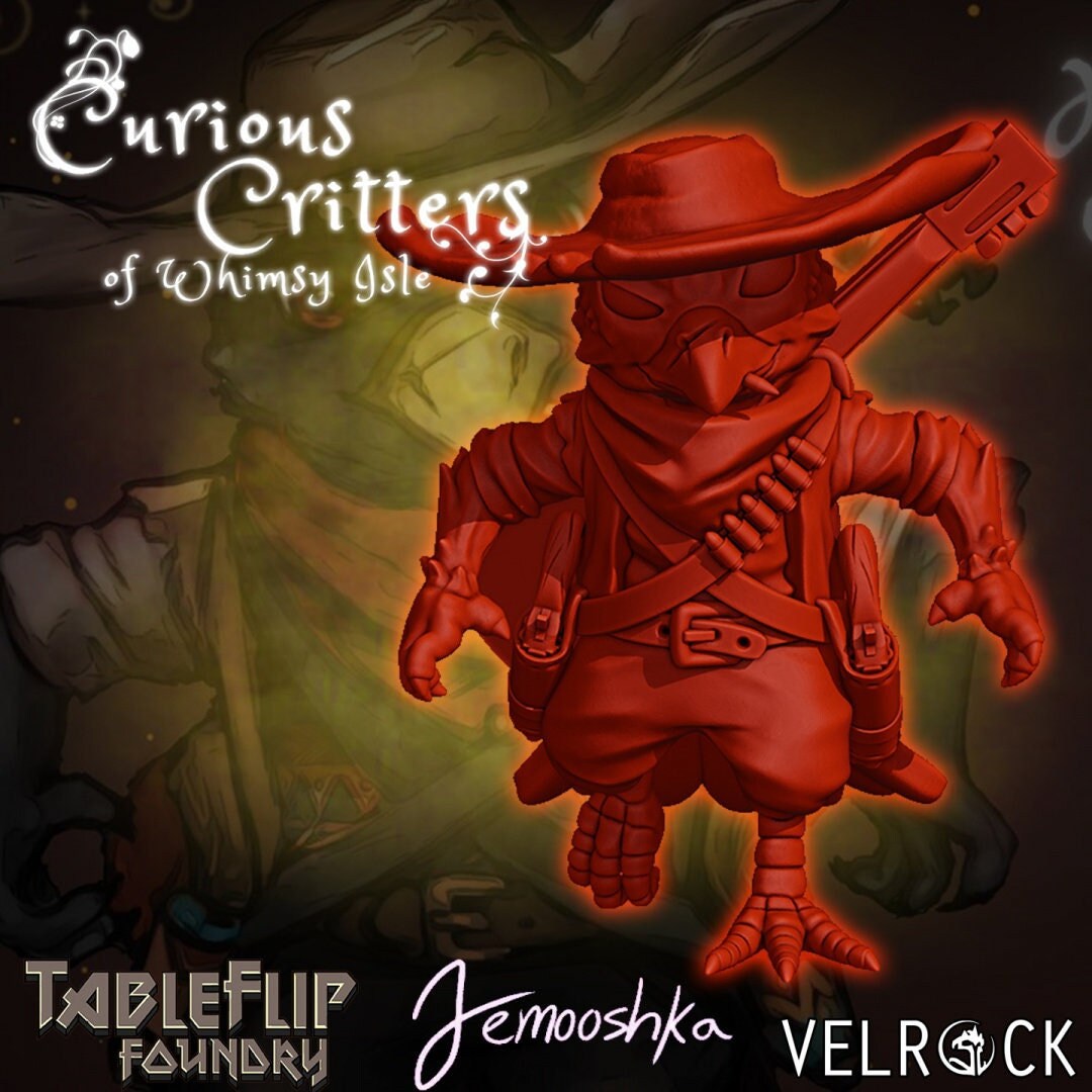 Crow Bandito Dnd Miniature - Velrock Art Miniatures - Etsy